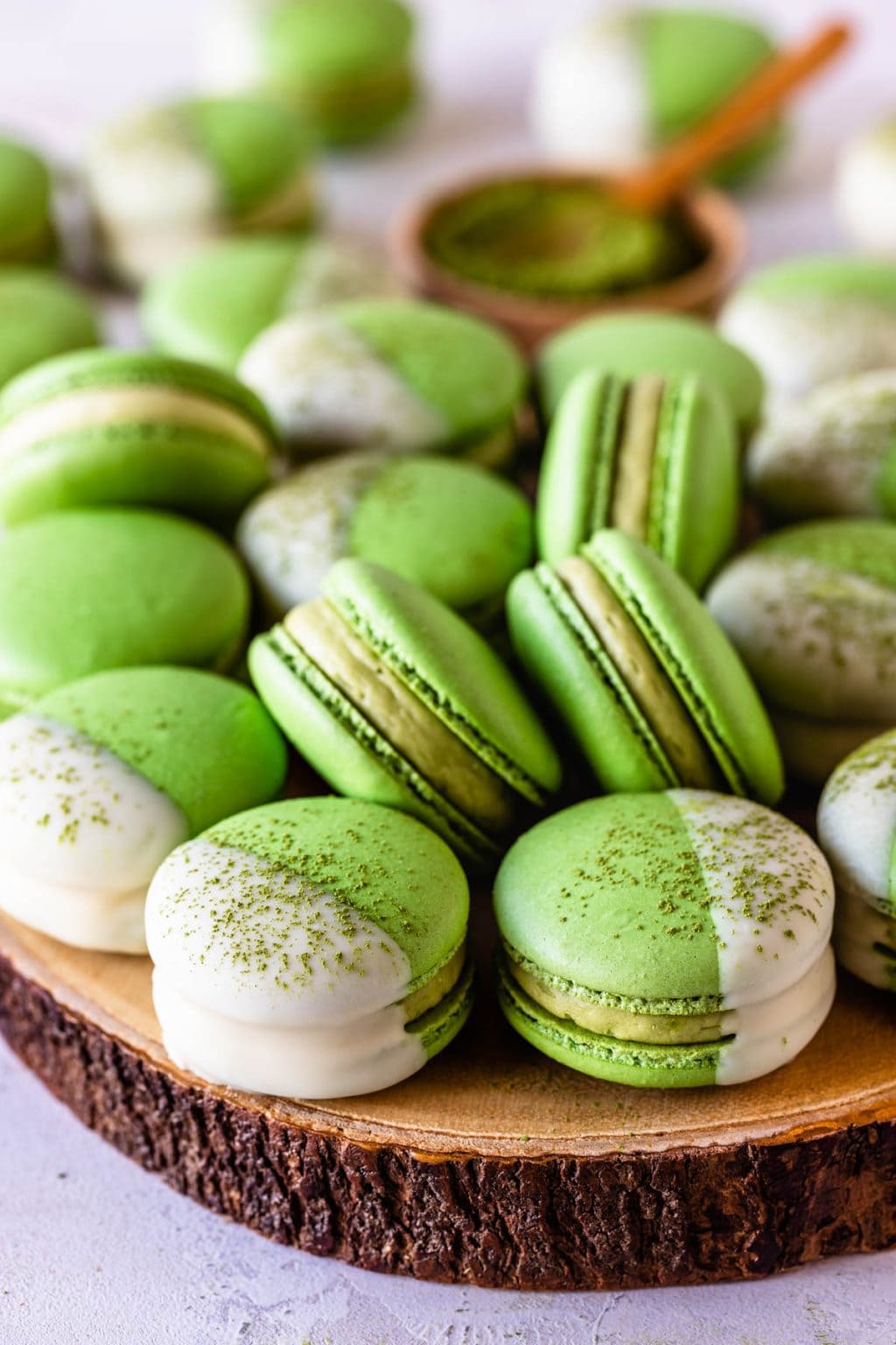 Matcha Macarons - Pies and Tacos