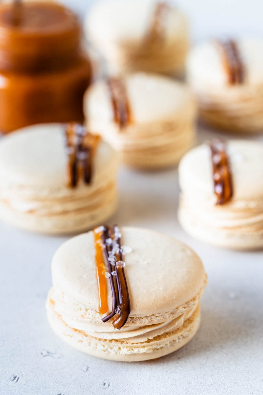 Salted Caramel Macarons - Pies and Tacos