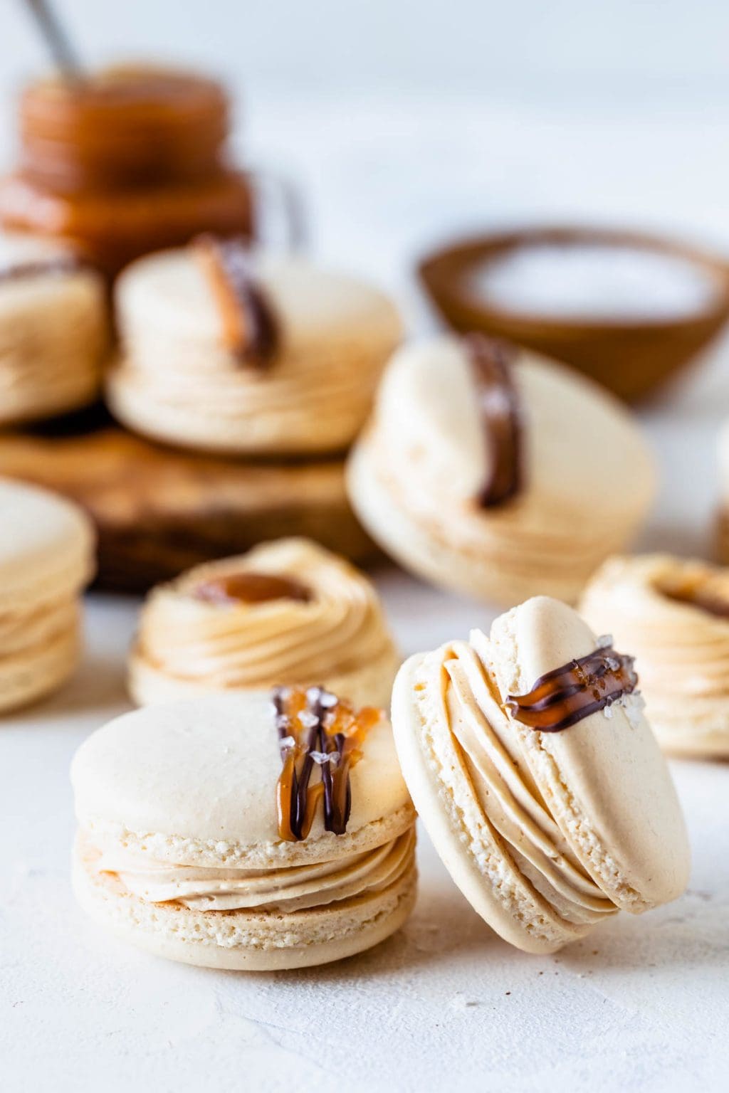 Salted Caramel Macarons - Pies and Tacos
