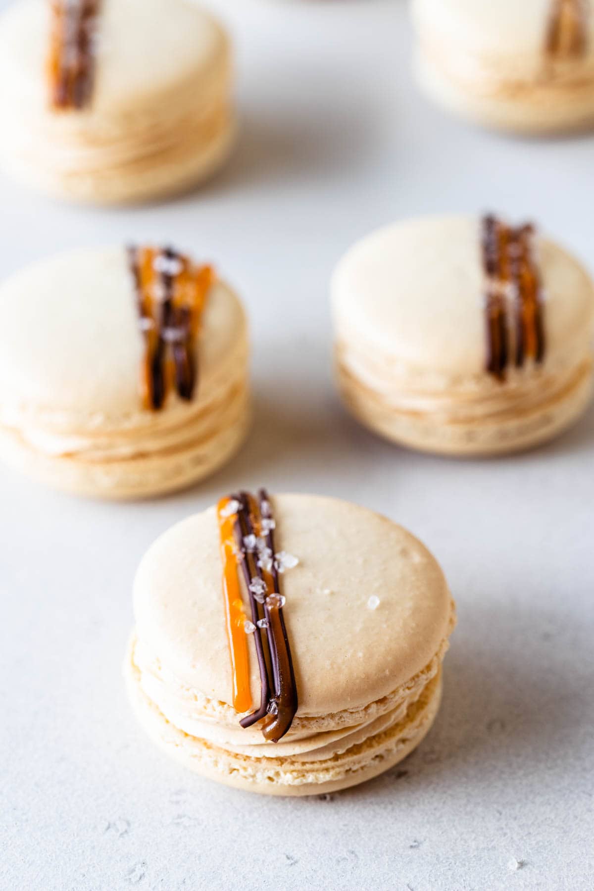 Salted Caramel Macarons - Pies and Tacos