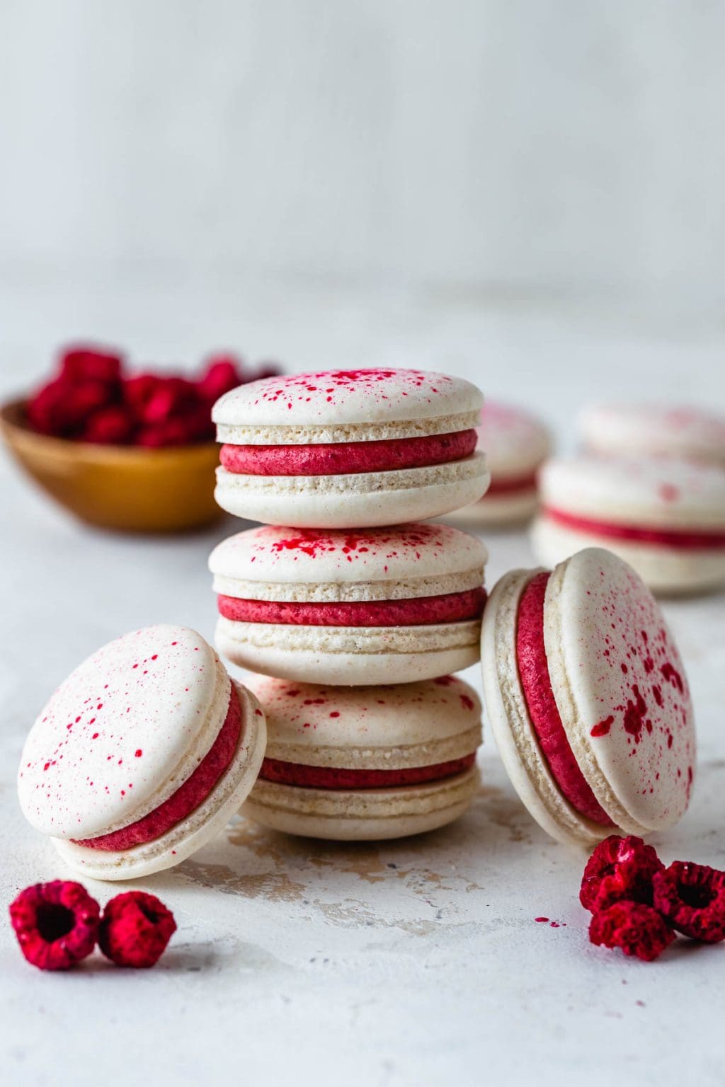 Vegan Raspberry Macarons - Pies and Tacos