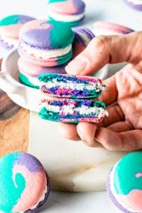 Multi-colored macaron shells (from one batch of macarons) - Pies and Tacos