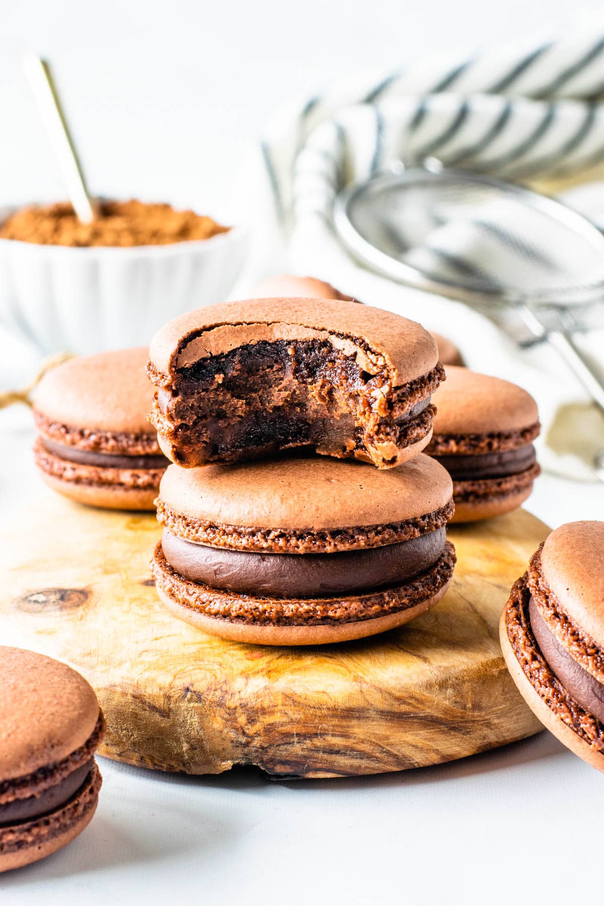 Vegan Chocolate Macarons - Pies and Tacos