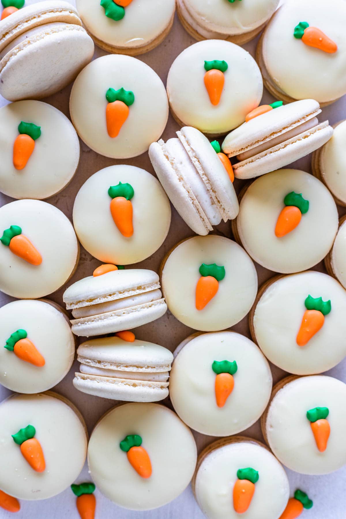 Multi-colored macaron shells (from one batch of macarons) - Pies and Tacos