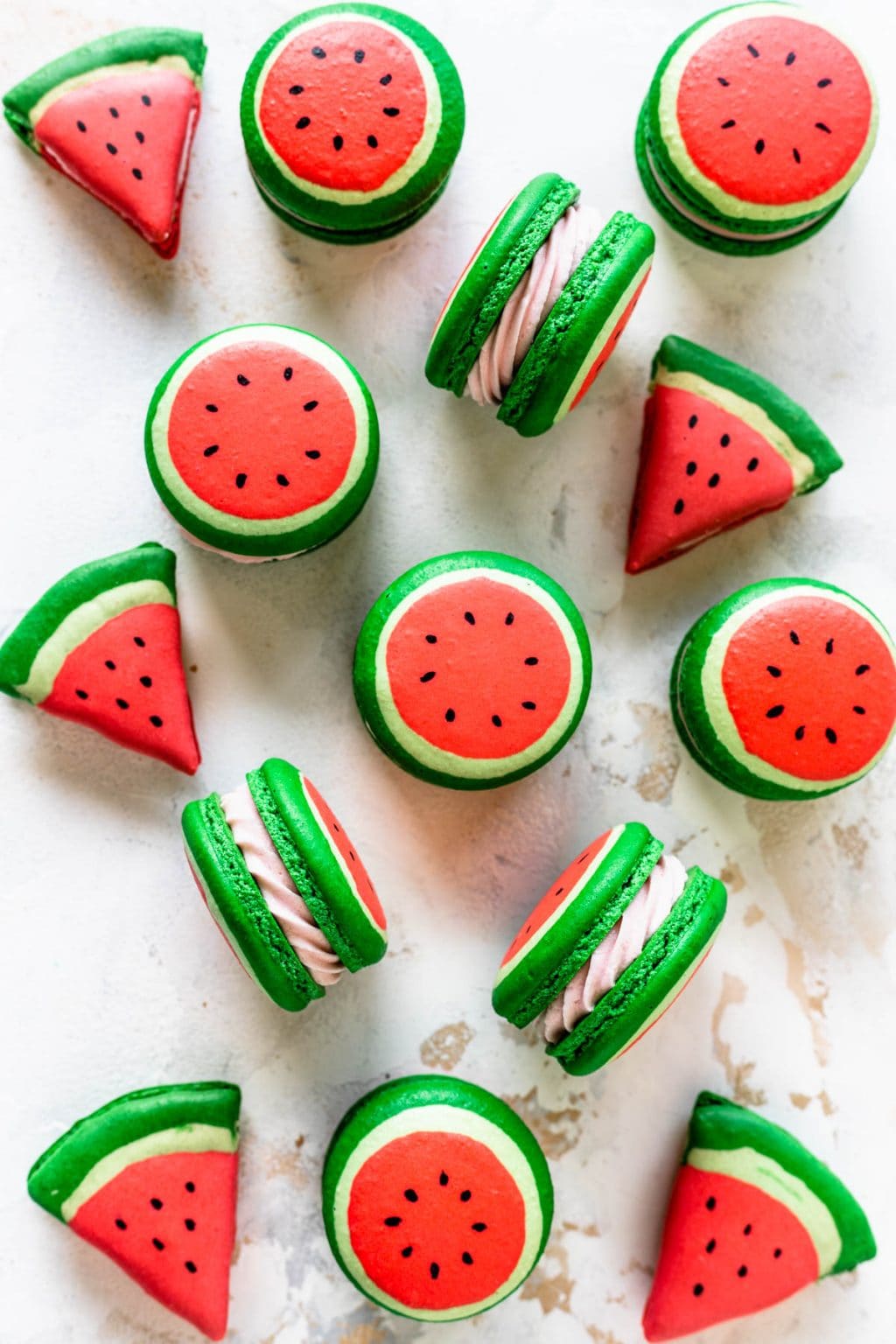 Watermelon Macarons - Pies and Tacos