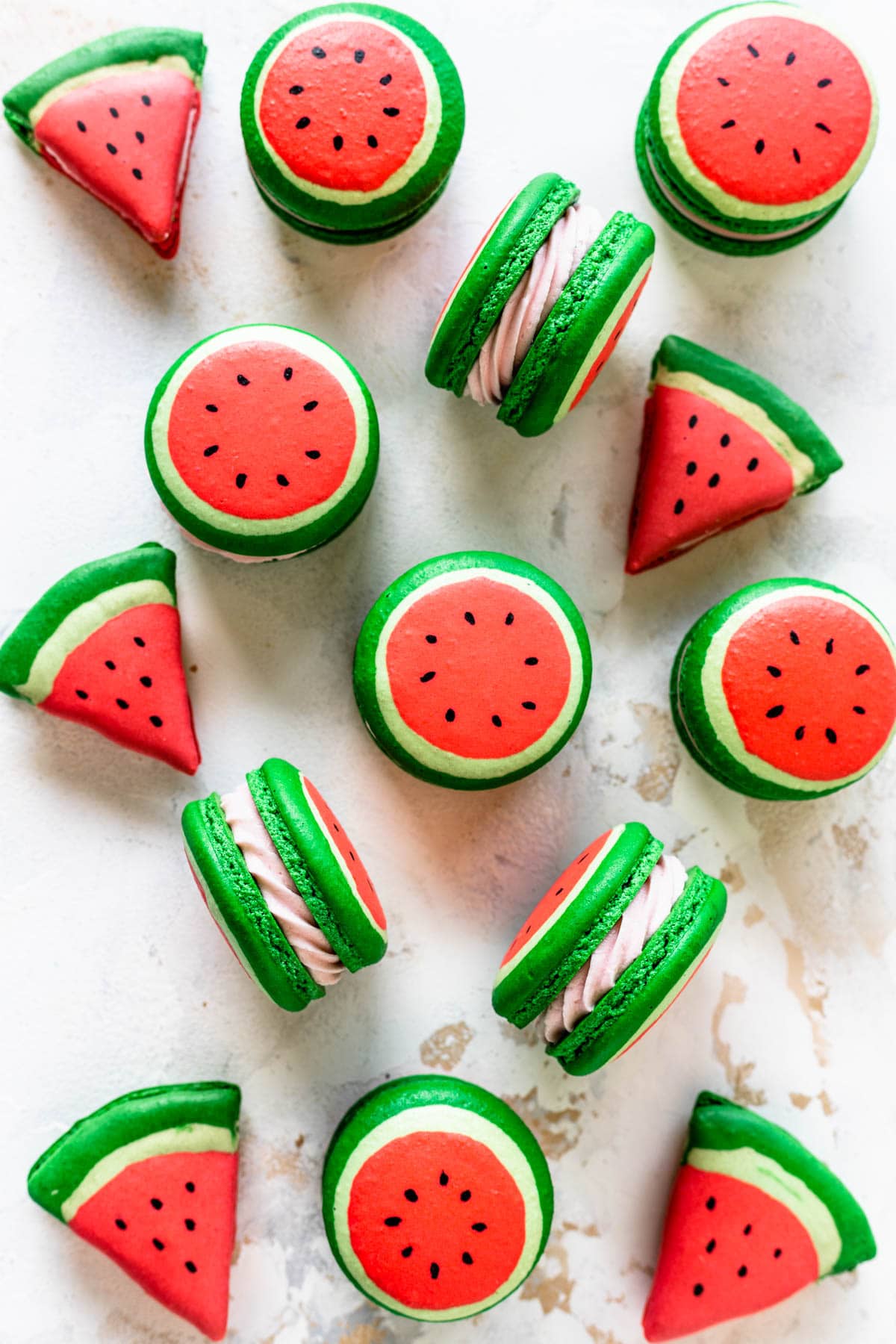 Watermelon Macarons - Pies and Tacos