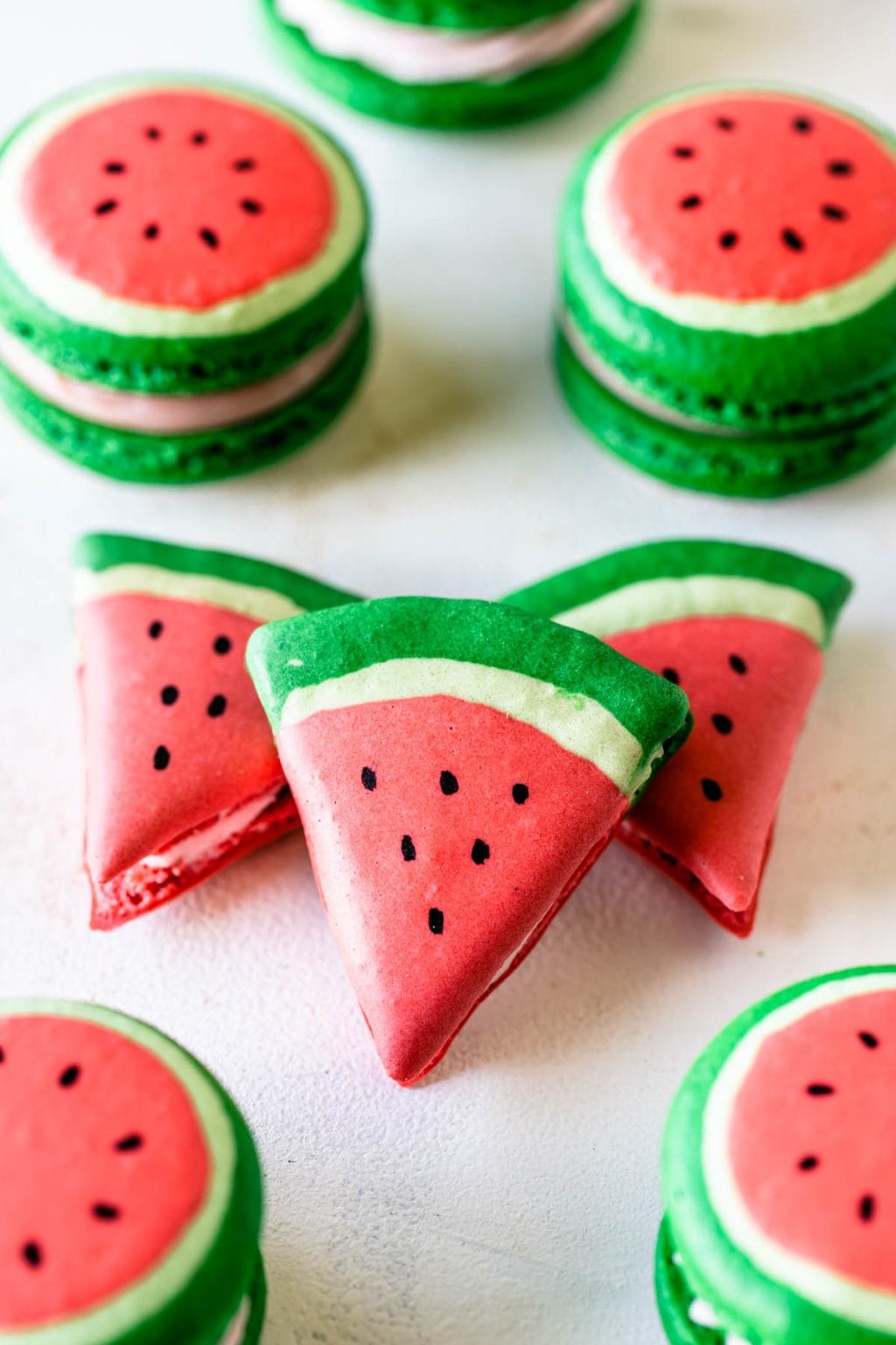 Watermelon Macarons - Pies and Tacos