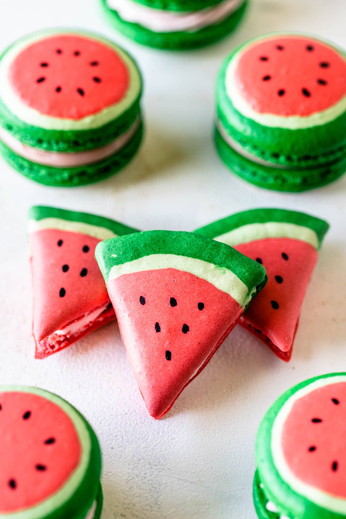 Watermelon Macarons - Pies and Tacos