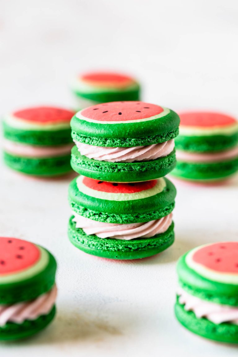 Watermelon Macarons - Pies and Tacos