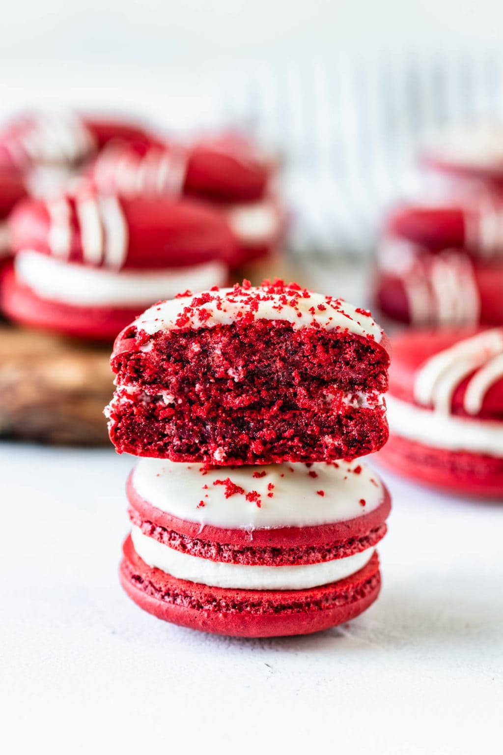 Red Velvet Macarons - Pies and Tacos