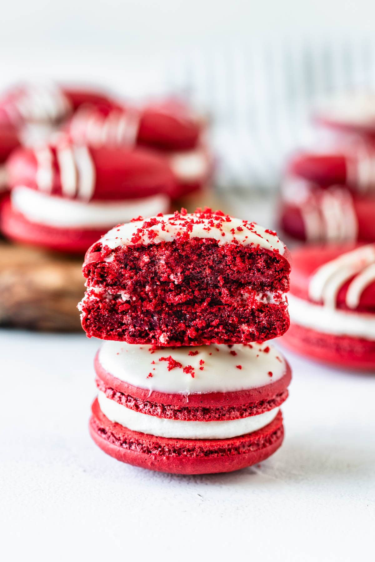 Red Velvet Macarons - Pies and Tacos