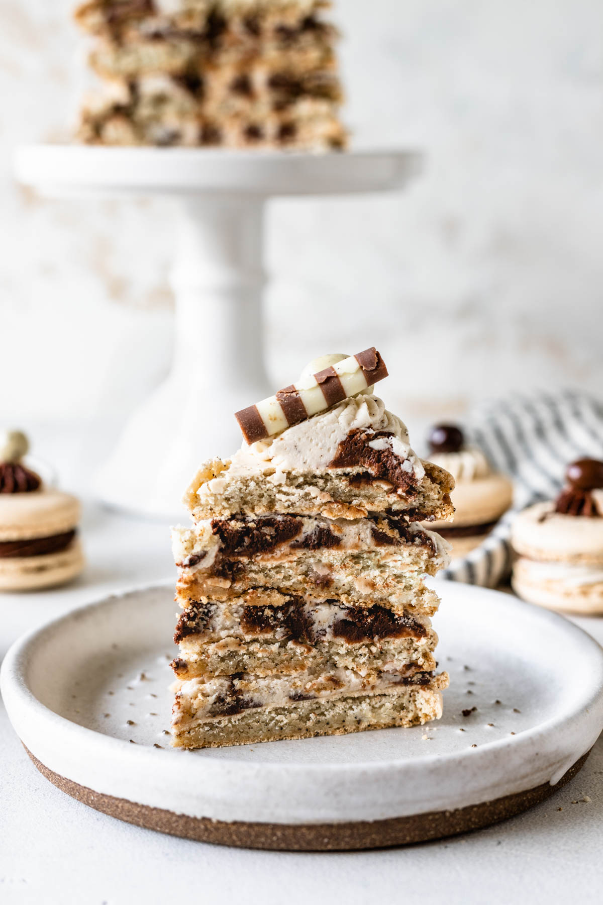 Coffee Macaron Cake - Pies and Tacos