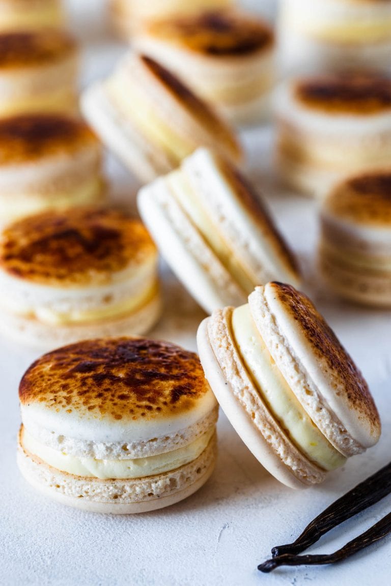 Creme Brûlée Macarons - Pies and Tacos