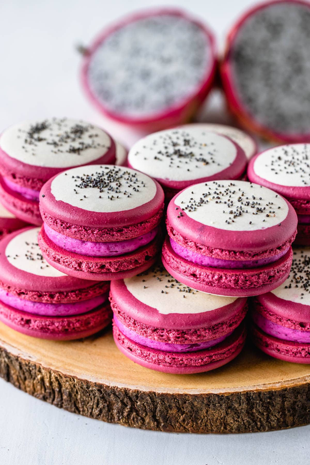 Dragon Fruit Macarons - Pies and Tacos