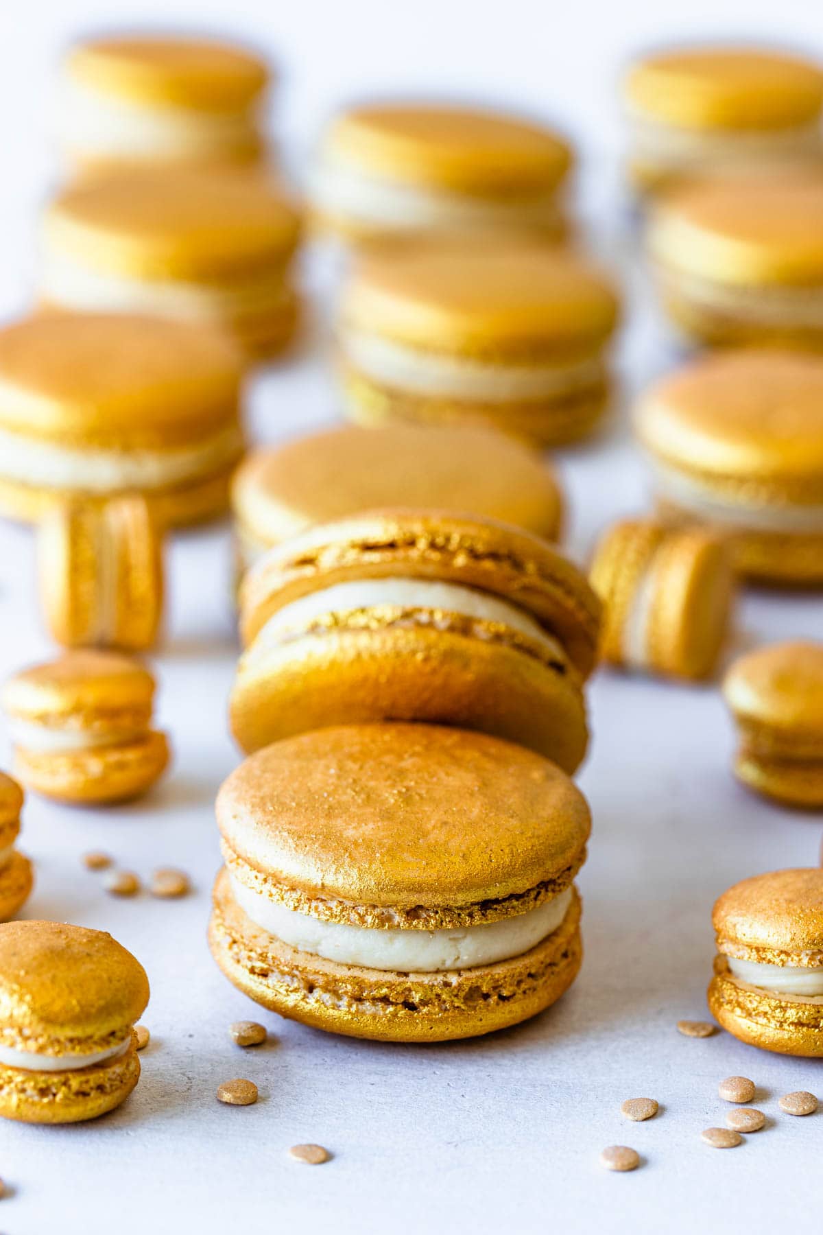 Gold Macarons - Pies and Tacos