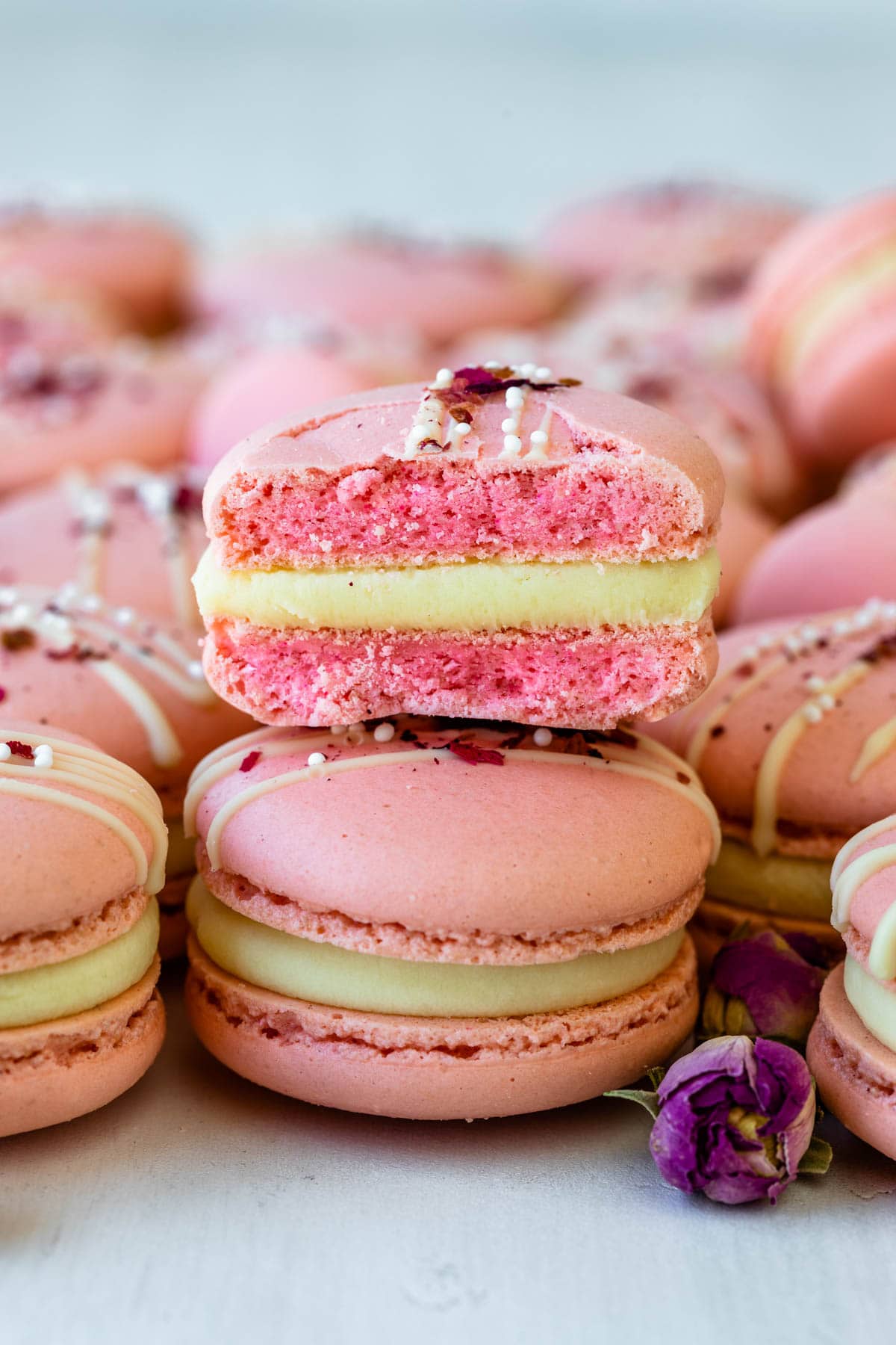 Rose Macarons - Pies and Tacos