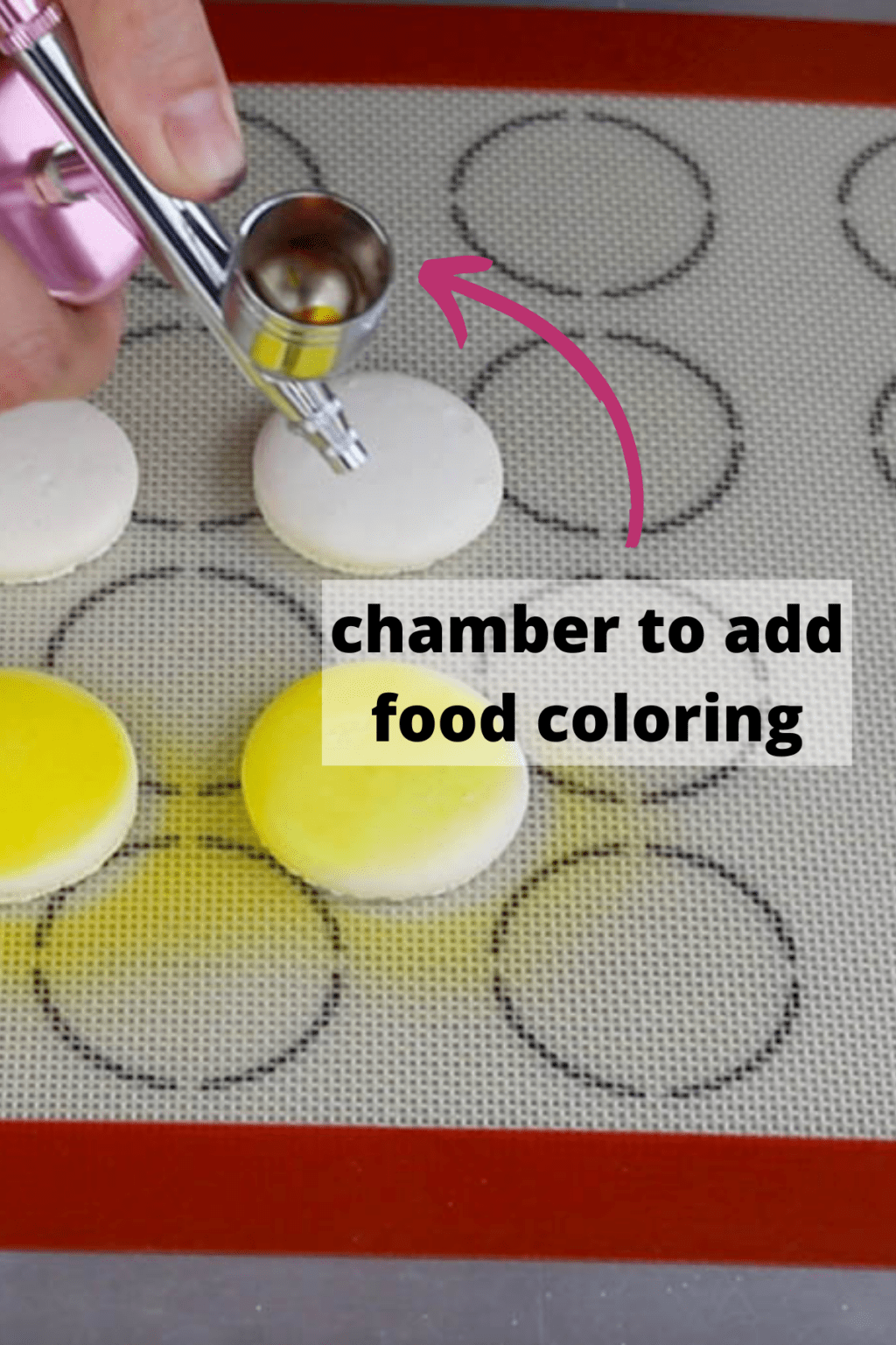 How to Airbrush Macaron Shells - Pies and Tacos