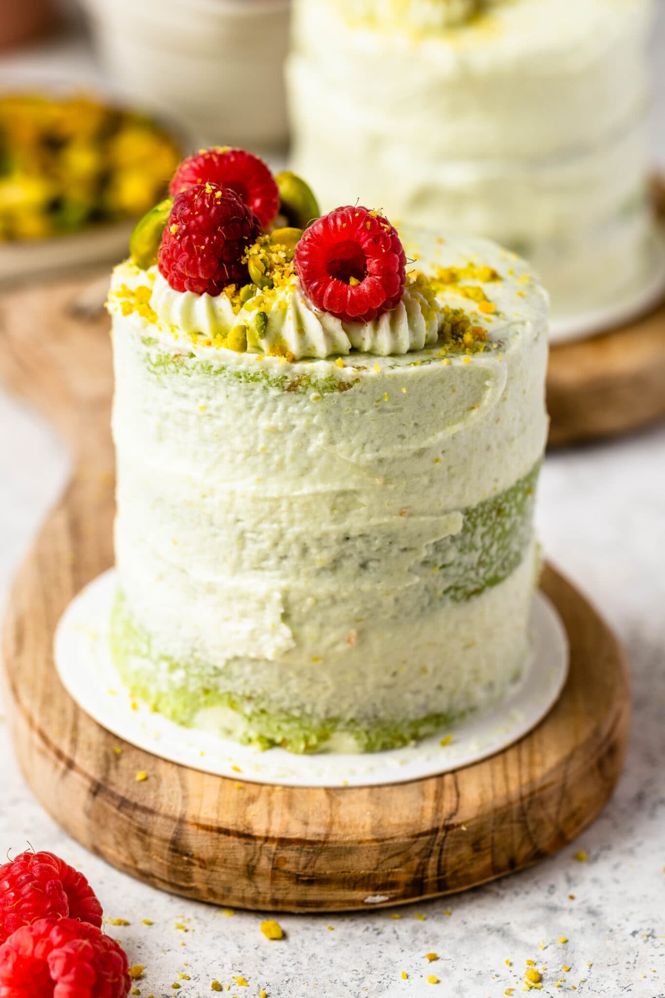 Pistachio Raspberry Cake - Pies and Tacos