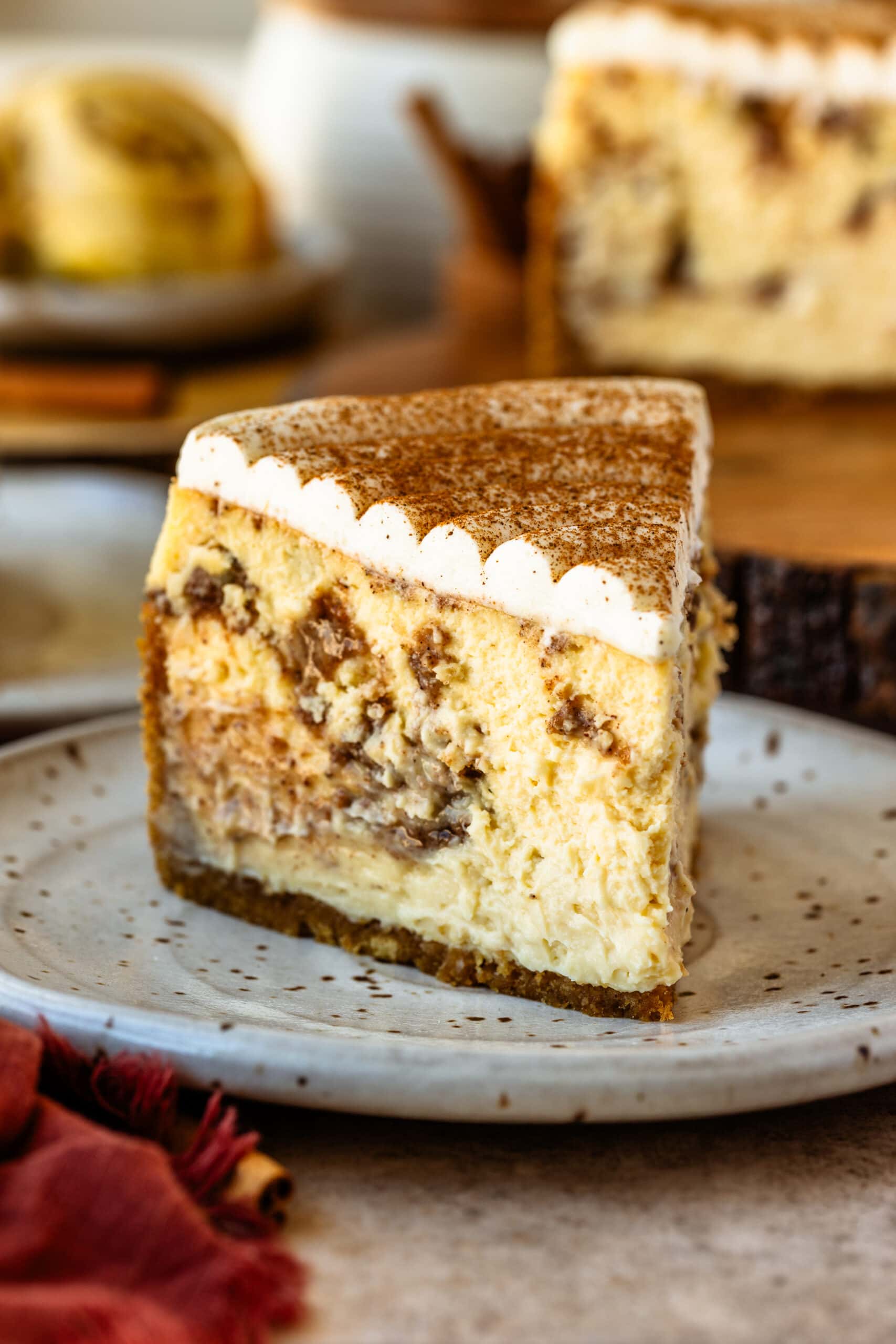 Cinnamon Roll Cheesecake - Pies and Tacos