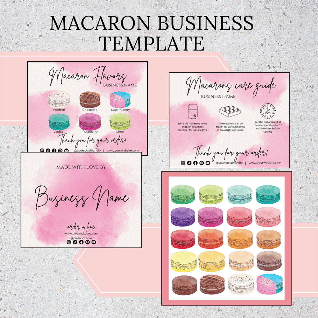Macaron Business Template Tool - Pies and Tacos