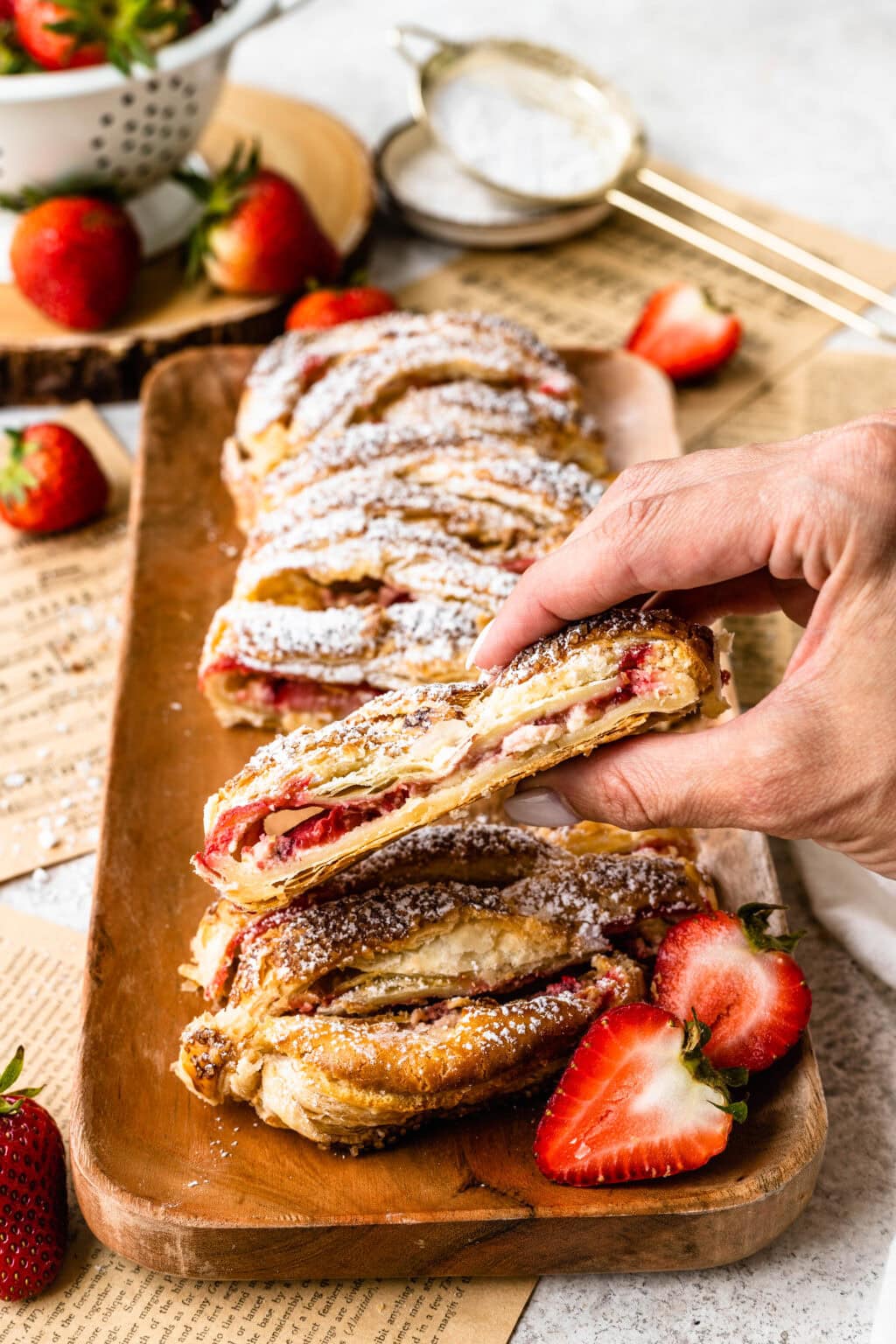 Strawberry Puff Pastry Braid - Pies and Tacos